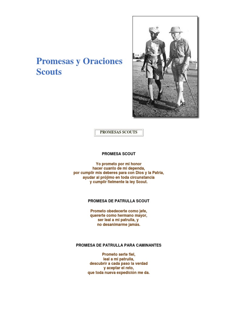 Promesas y Oraciones Scouts | PDF | Exploración | Religión y creencia