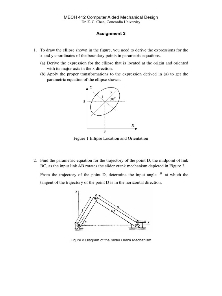 Cad Assignment #3 | Download Free PDF | Ellipse | Curve