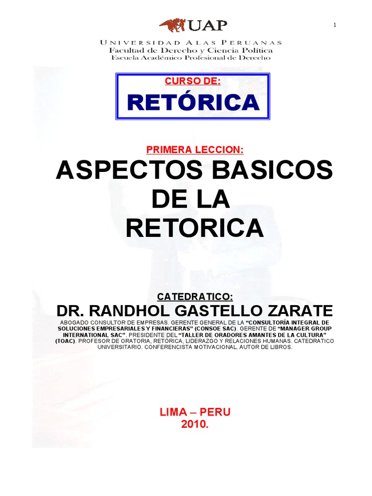 1 - Leccion de Retorica | PDF | Retórica | Semiótica