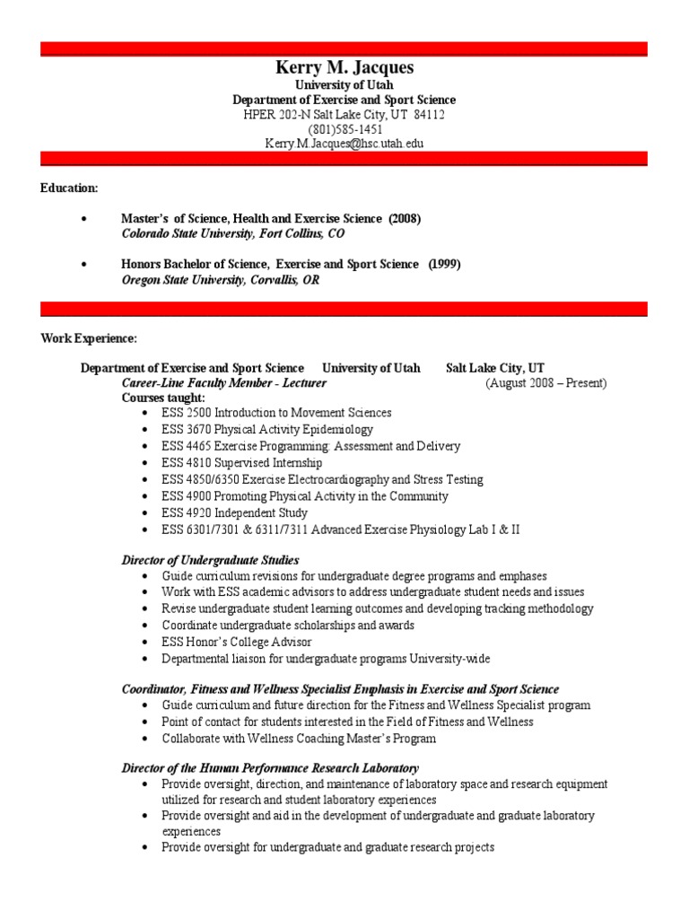 Kerry Jacques CV 2014 Updated | PDF | Undergraduate Education ...