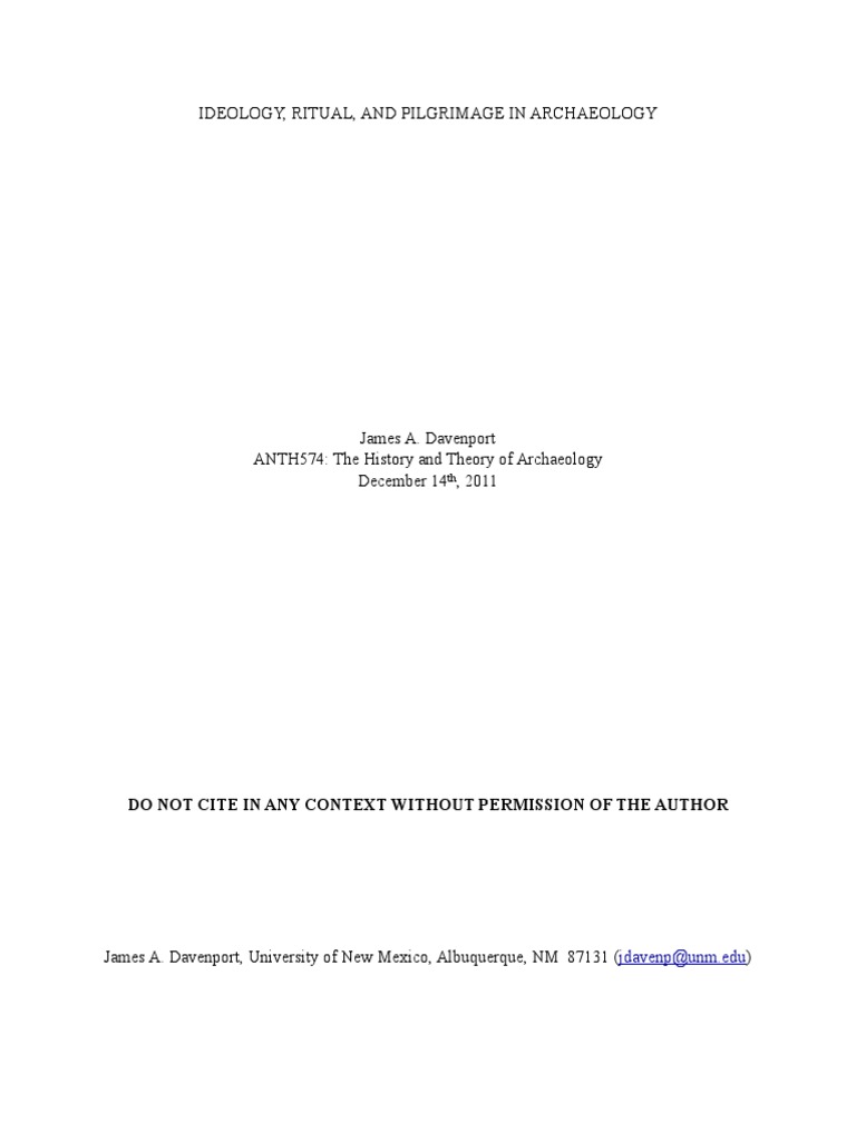 ANTH574 Ideology, Ritual, and Pilgrimage in Archaeology | PDF ...