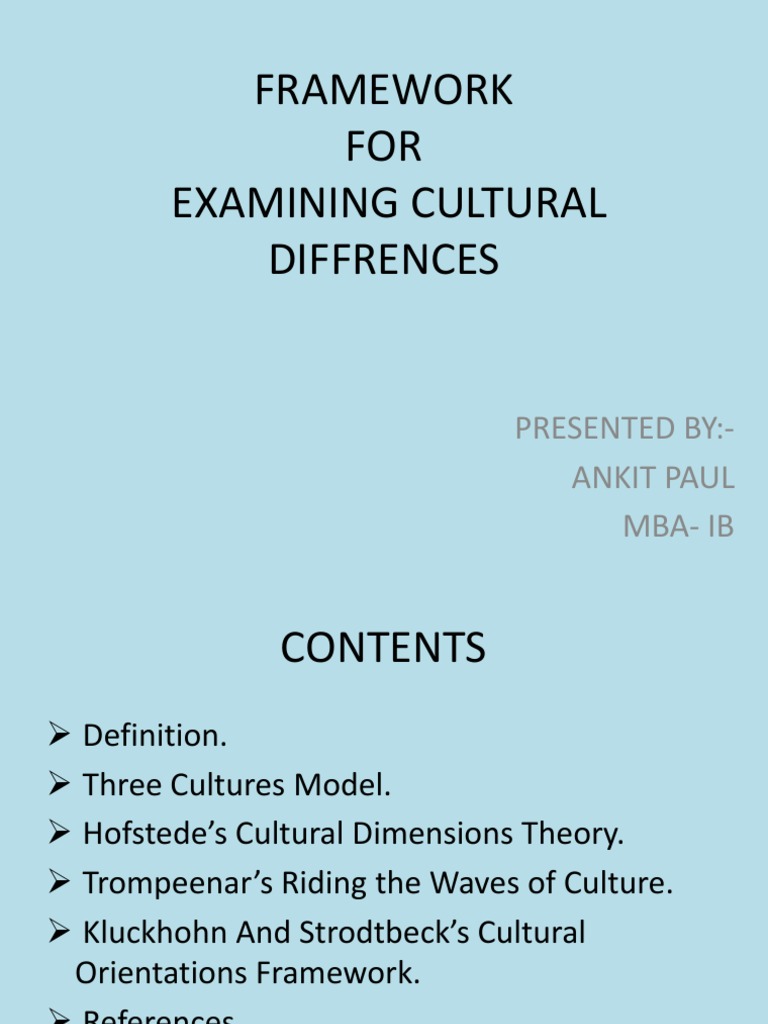 Framework On Cultural Differences | PDF | Organizational Culture ...