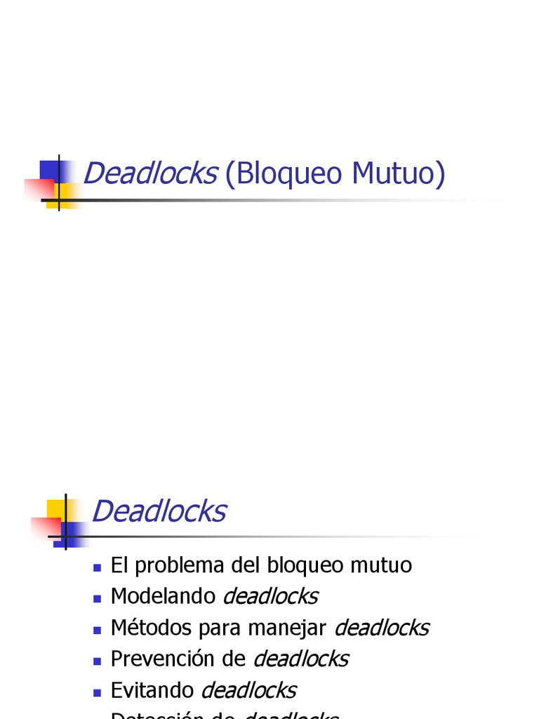 Deadlocks | PDF | Áreas de informática | Computación distribuída