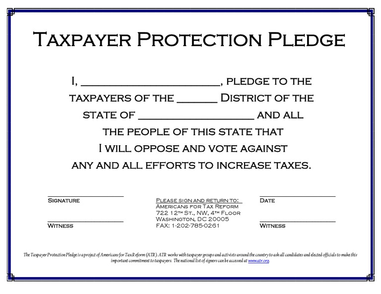 Taxpayer Anti-Tax Increase Pledge | PDF | Finance & Money Management ...