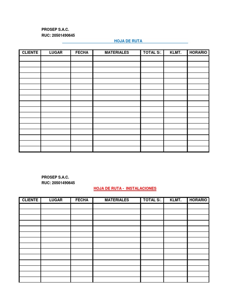 Hoja de Ruta de Transporte | PDF | Transporte