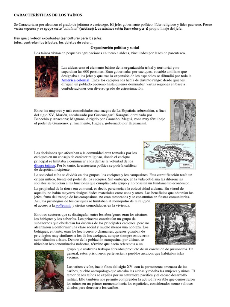 Características de los taínos y su organización | PDF | Política (general)