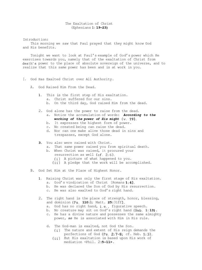 The Exaltation of Christ | Jesus | God