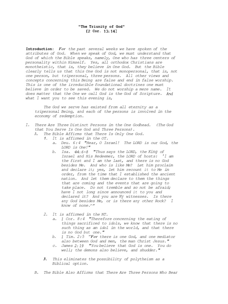 Understanding the Triunity of God | PDF | God The Father | Trinity