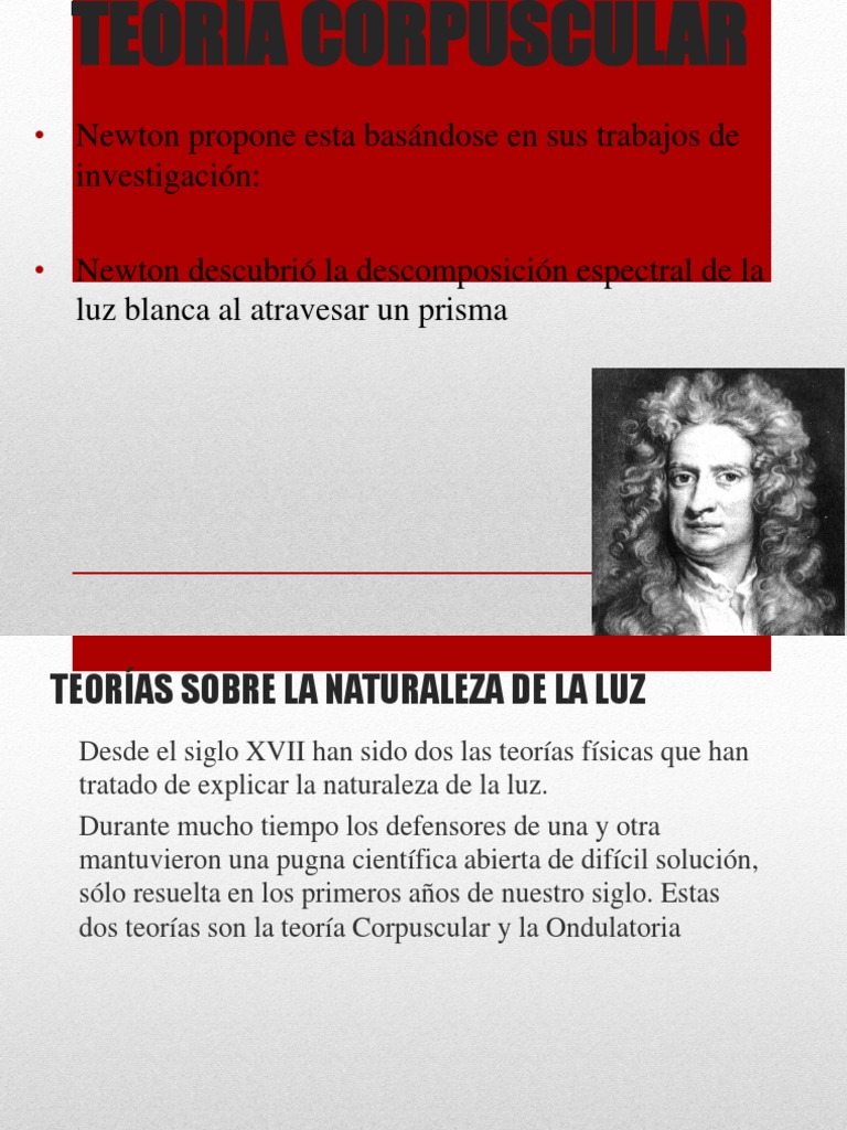 Teoría Corpuscular de Newton | PDF | Refracción | Ligero
