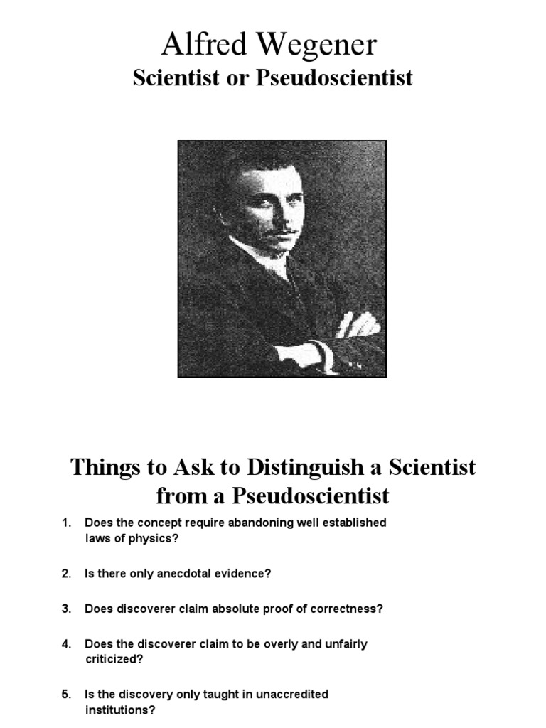 Alfred Wegener: Scientist or Pseudoscientist | PDF | Plate Tectonics ...