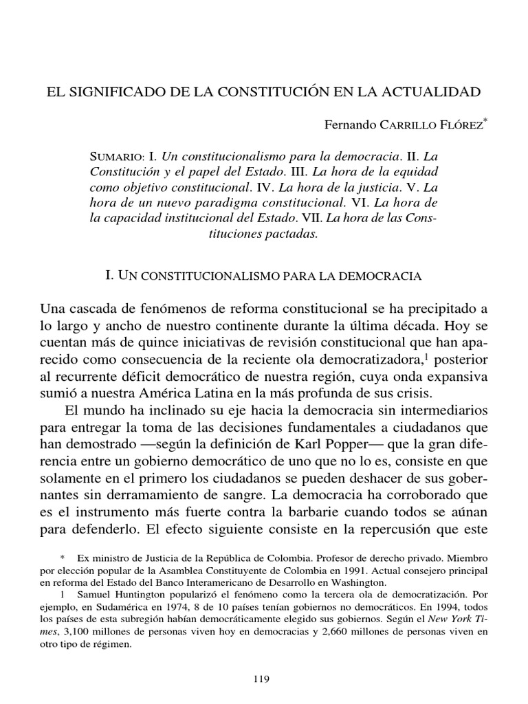 El Significado de La Constitución en La Actualidad | PDF | Democracia ...