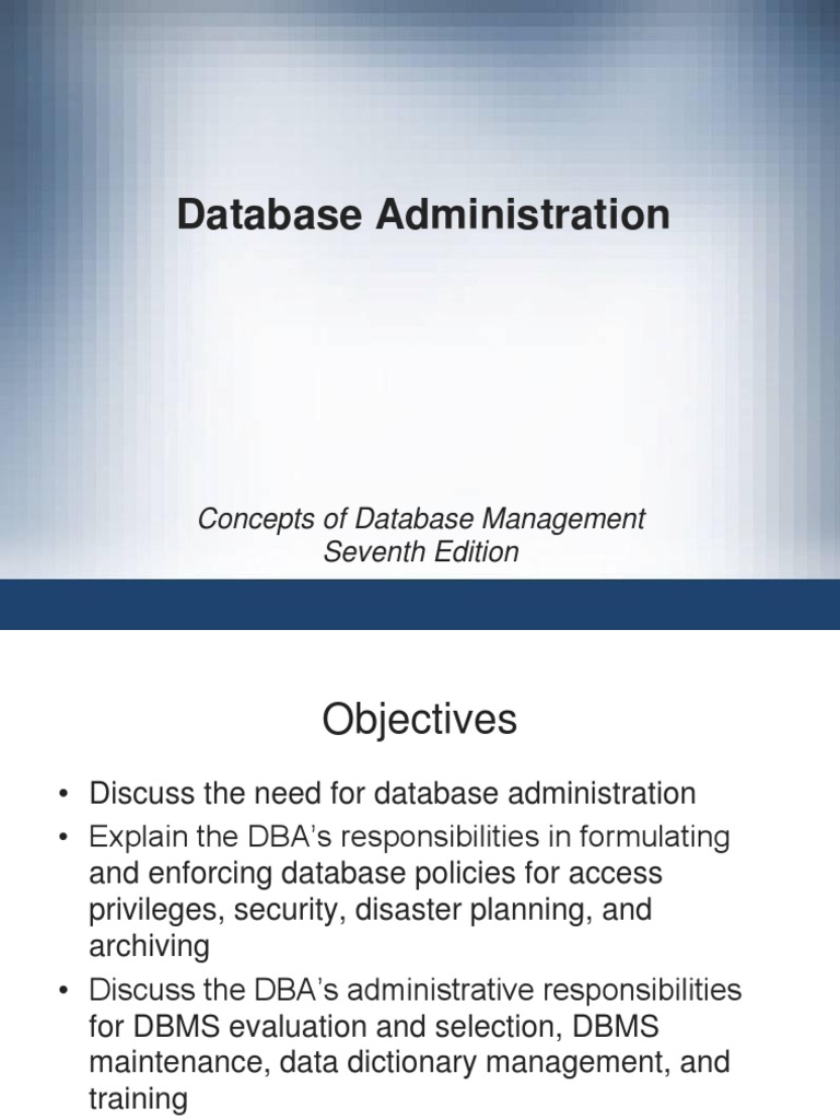 Role and Responsibilities of DBA | PDF | Databases | Information Science