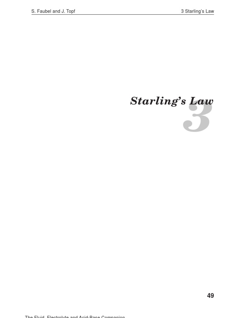 Starling's Law: Fluid Dynamics Explained | PDF | Edema | Capillary