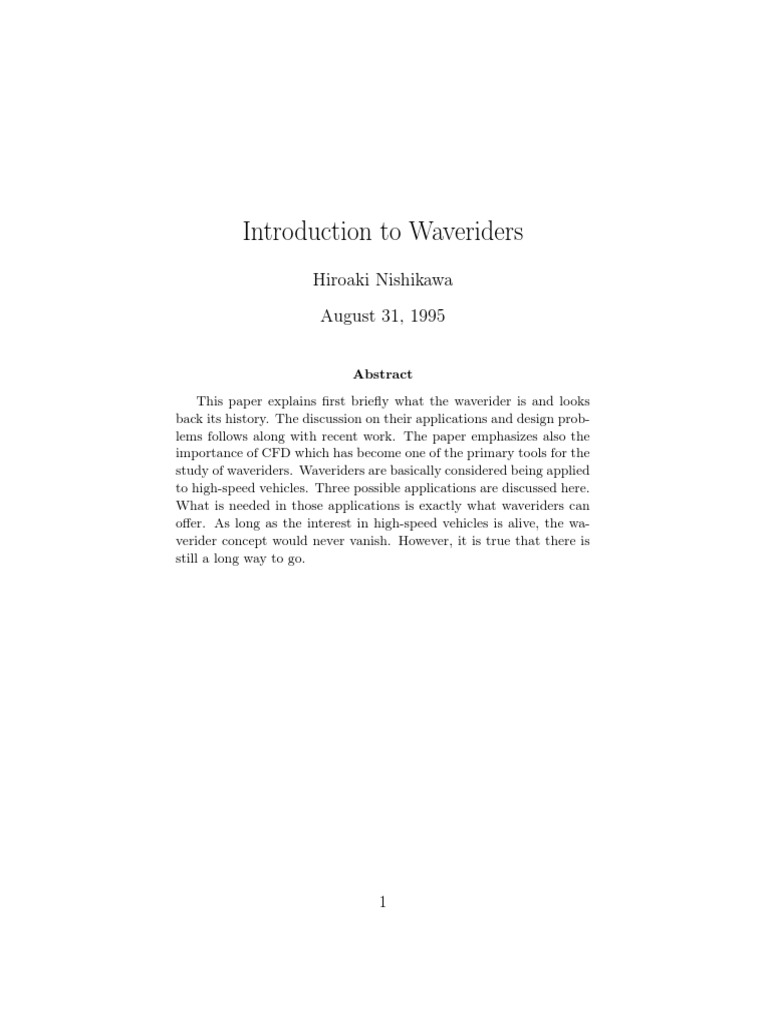 Wave Rider | PDF | Computational Fluid Dynamics | Aerodynamics