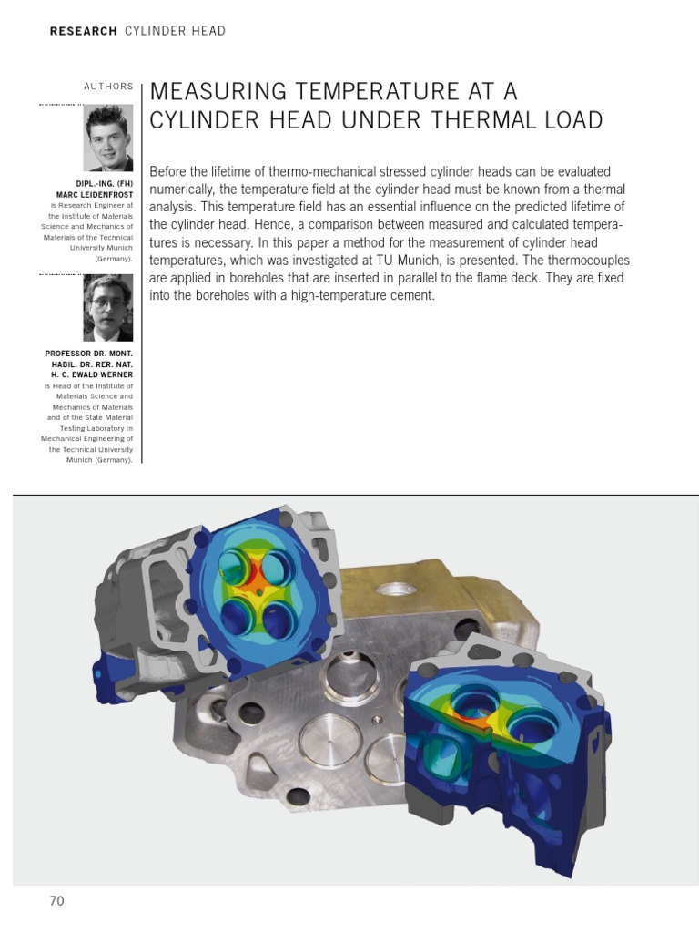 Measuring Temperature at A Cylinder Head Under Thermal Load | PDF ...