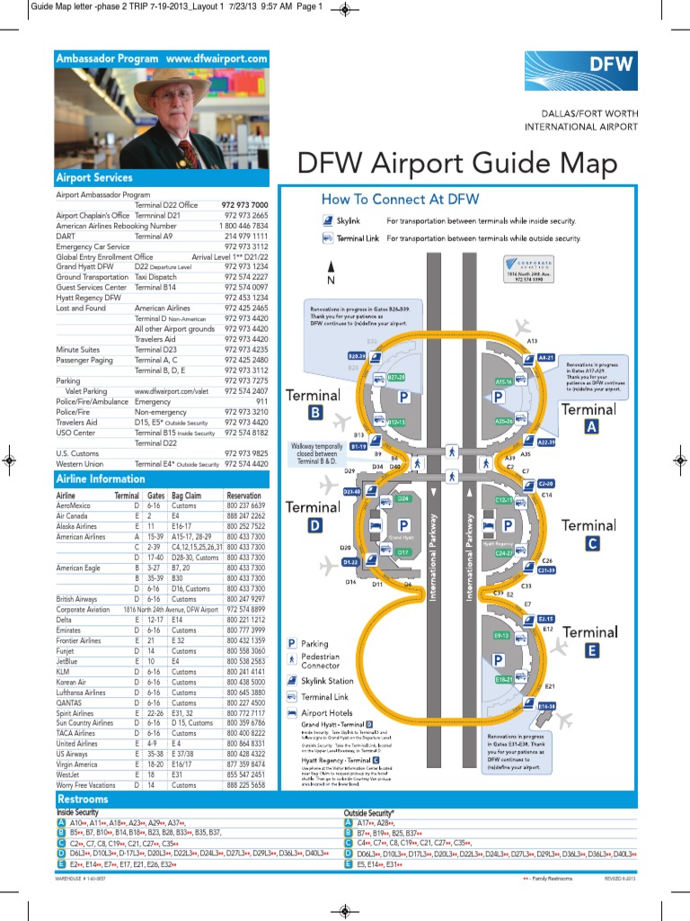 DFW Airport Guide Map: Departure Level | PDF | Aviation | Business