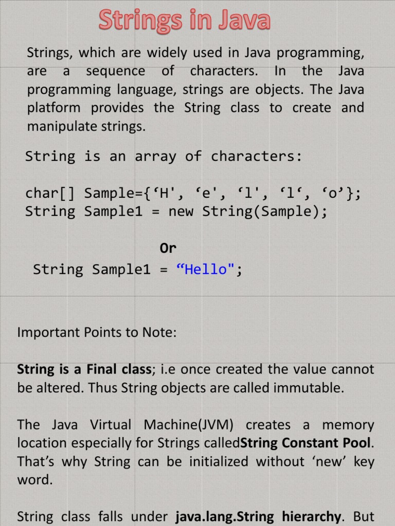 Java Strings | PDF | String (Computer Science) | Java (Programming Language)