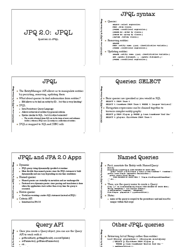 02 Intro To JPQL | PDF | Sql | Information Retrieval