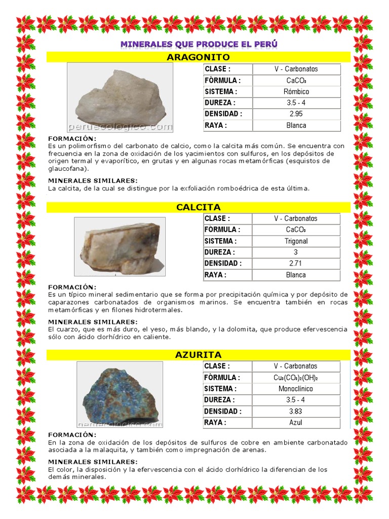 Minerales Del Peru | PDF | Cuarzo | Minerales
