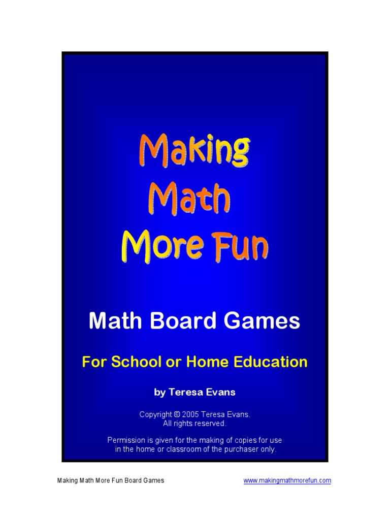Making Math More Fun Math Board Games | PDF | Subtraction | Dice