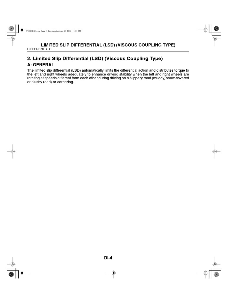 Limited Slip Differential (LSD) (Viscous Coupling Type) | PDF ...