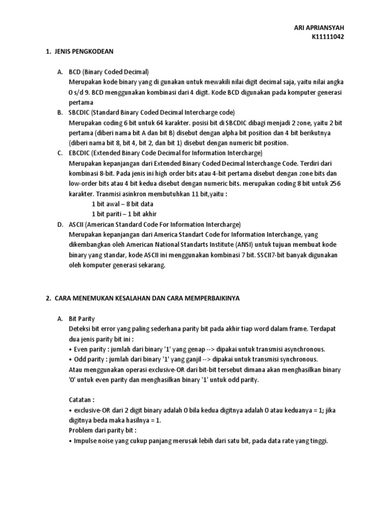 Jenis Pengkodean | PDF