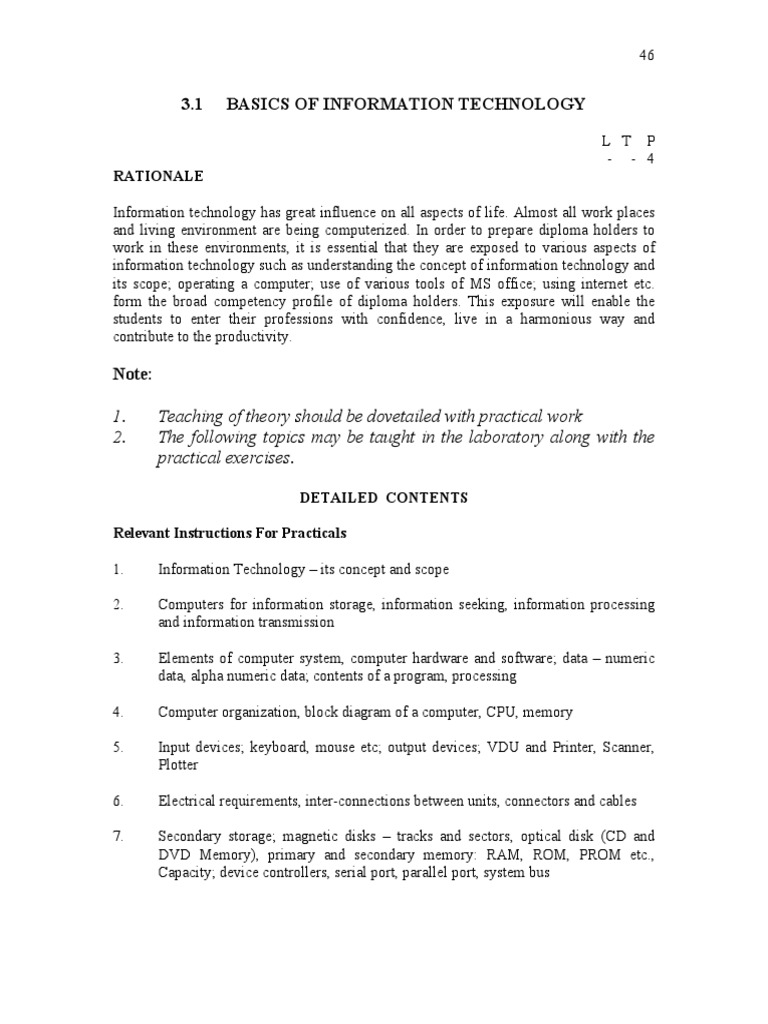 Basics of Information Technology | PDF