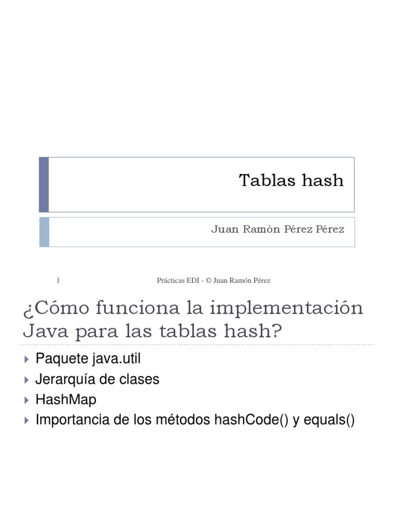 Tabla Hash | PDF | Java (lenguaje de programación) | Algoritmos