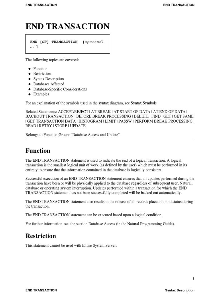 End Transaction Pdf Database Transaction Databases