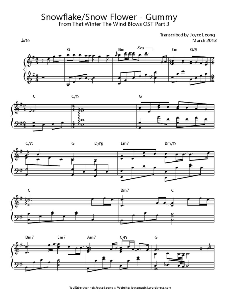 Snowflake/Snow Flower Chords by Joyce Leong | PDF