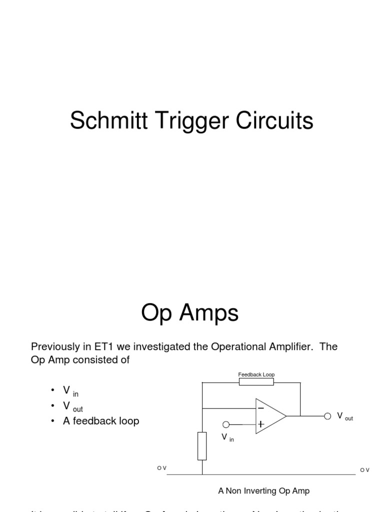 Schmitt Trigger Circuits | PDF | Operational Amplifier | Amplifier