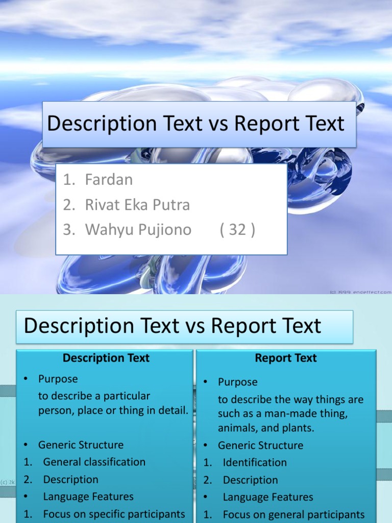 Descriptive vs Report Text Explained | PDF | Flowers | Elephant