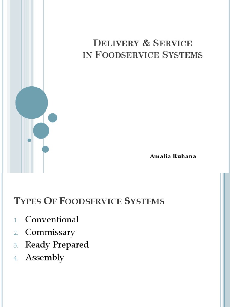 Foodservice Systems & Delivery Guide | PDF | Menu | Foodservice
