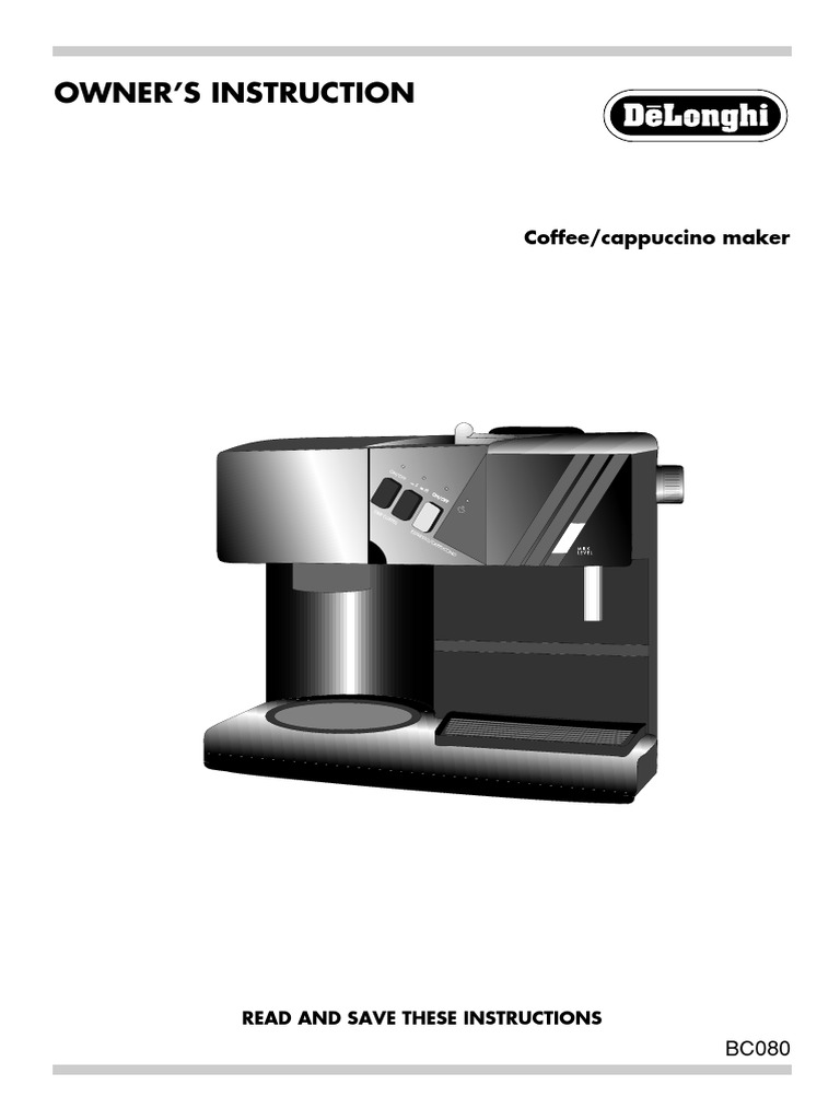 DeLonghi Manual | PDF | Coffee | Ac Power Plugs And Sockets