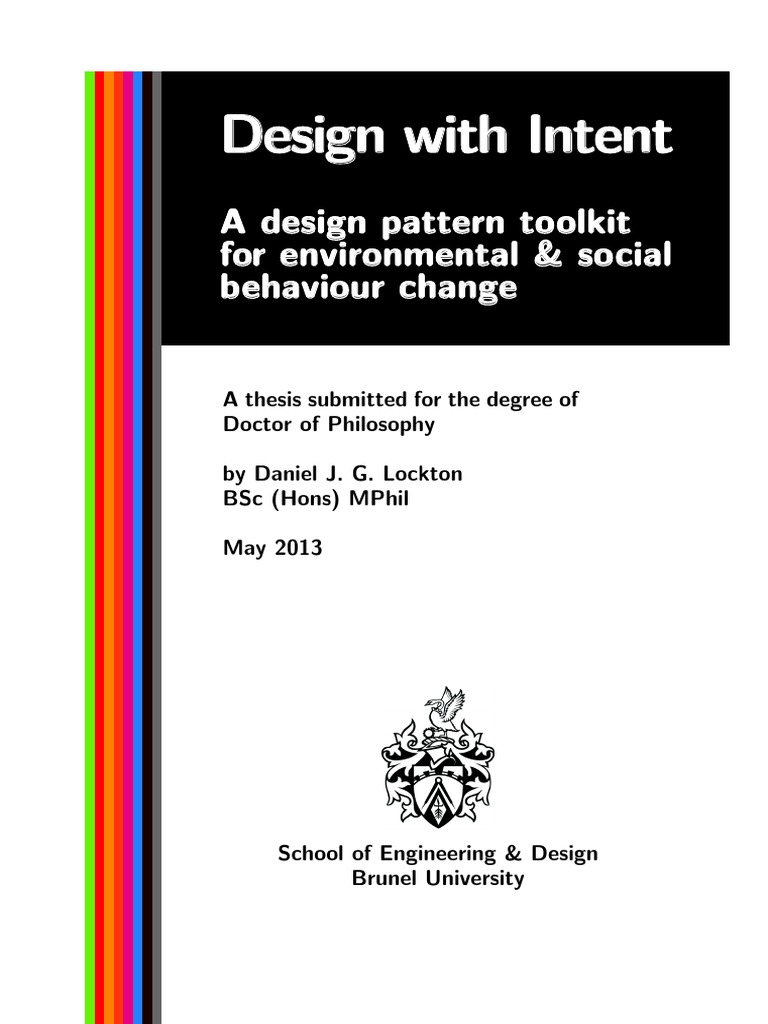 Dan Lockton Thesis | PDF | Design | Thesis