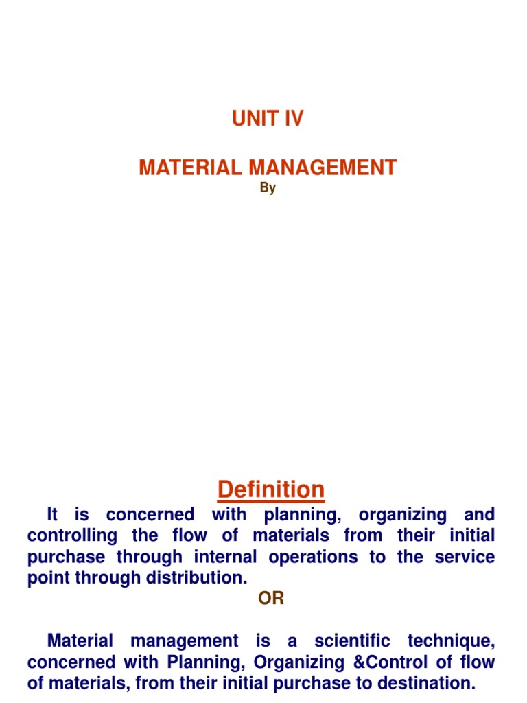 Material Management | PDF | Procurement | Inventory