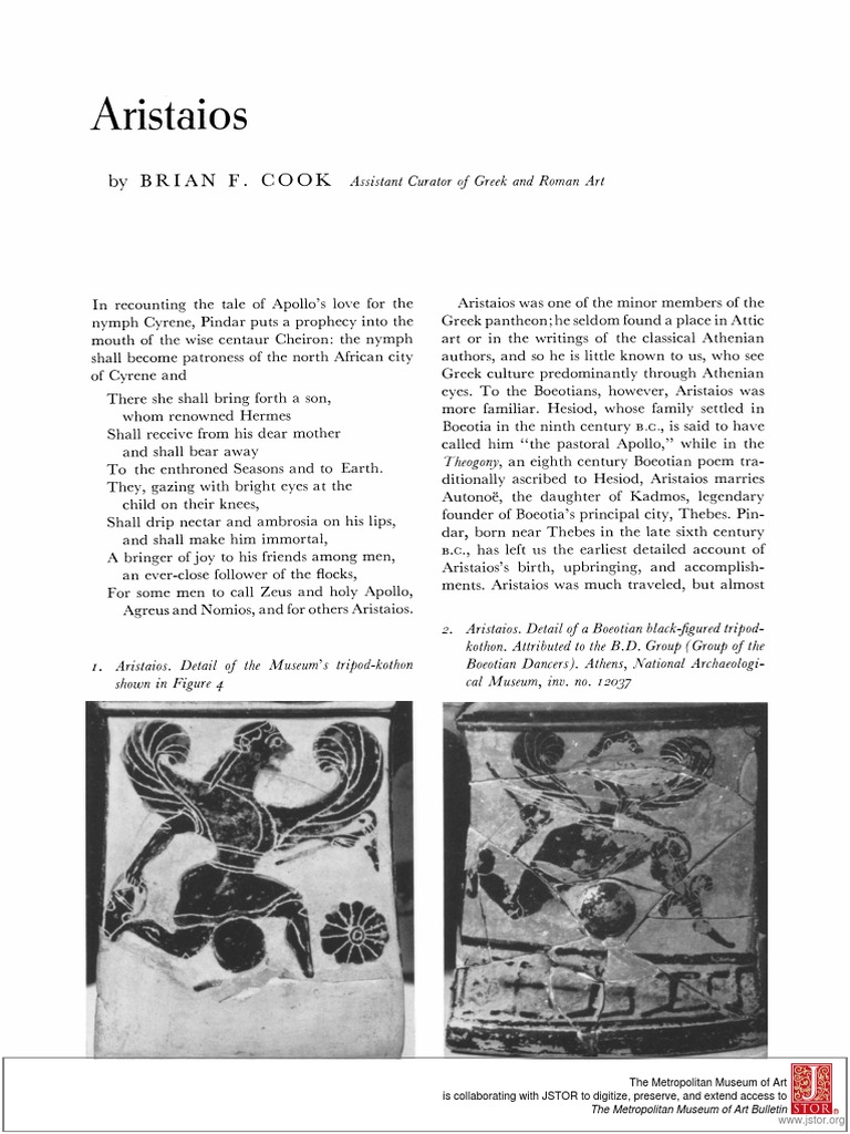 Aristaios | Ancient Greek Literature | Greek Mythology