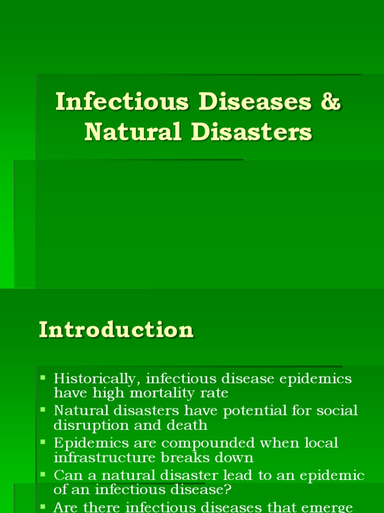 Infectious Diseases & Natural Disasters | PDF | Epidemics | Infection
