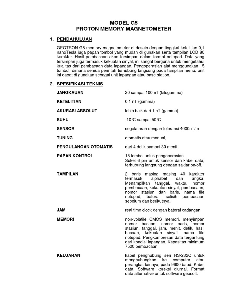 Manual Geotron G 5 | PDF