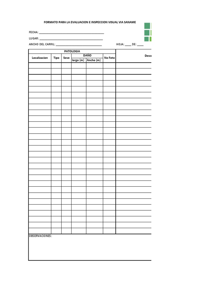 Formato Inspeccion Visual | PDF