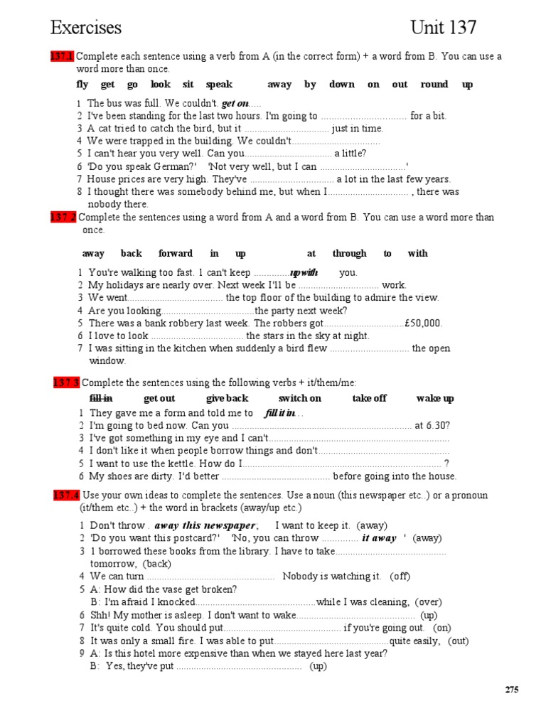 275 137 Exercises | PDF | Syntactic Relationships | Morphology