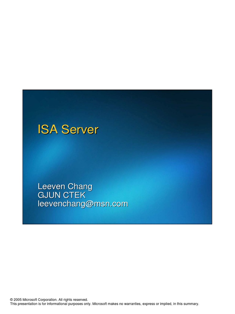 ISA Server | PDF | Denial Of Service Attack | Proxy Server