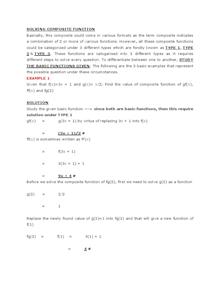 Solving Composite Function | PDF | Function (Mathematics ...
