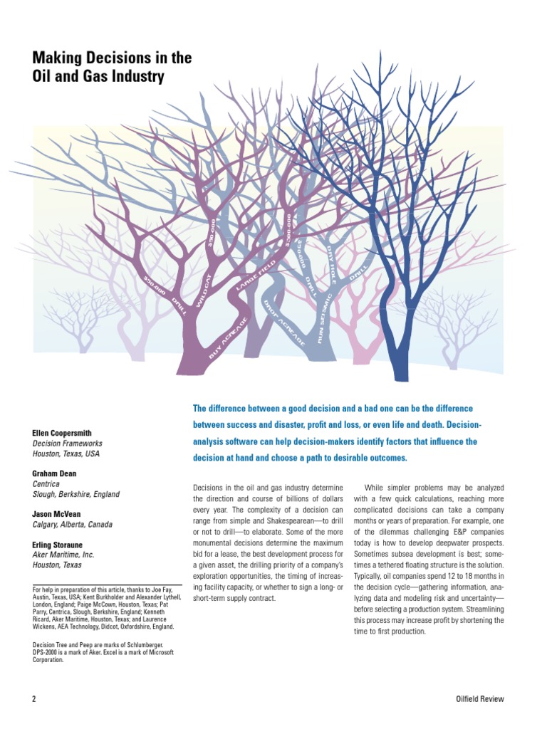 Making Decisions in the Oil and Gas Industry Using Decision Tree Analysis | PDF | Net Present ...