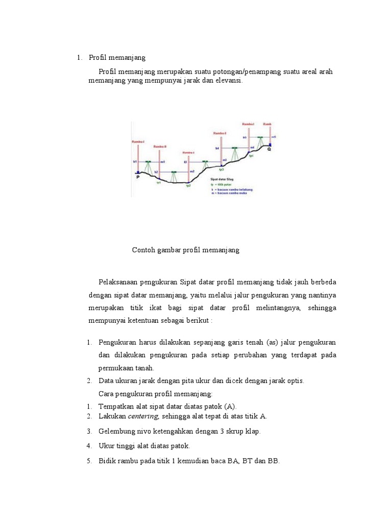 Pengukuran Profil Jalan Memanjang dan Melintang | PDF | Metode & Bahan Ajar