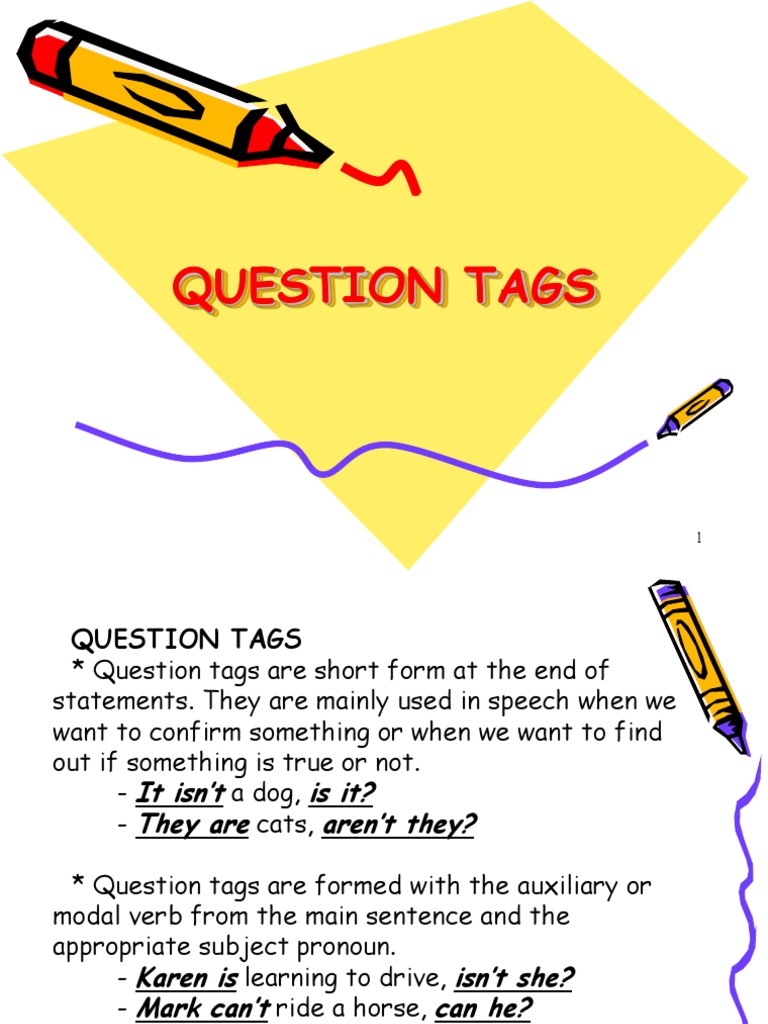 Question Tags 090822093526 Phpapp02 | PDF | Verb | Subject (Grammar)