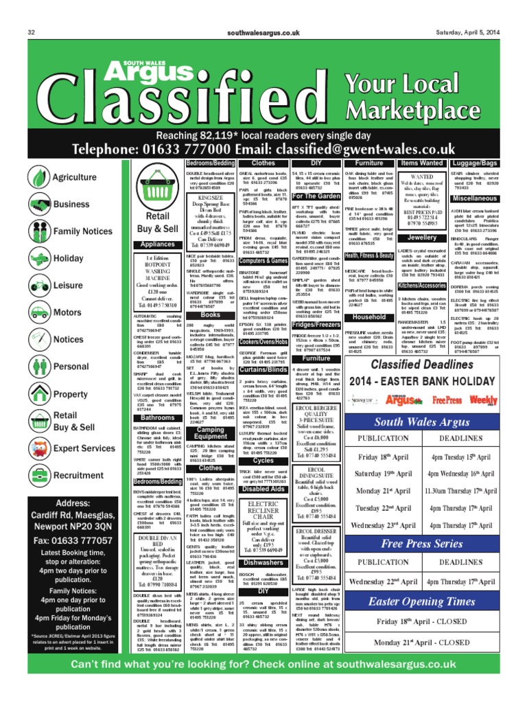 Classified: Your Local Marketplace | PDF | Newspapers | Copy Editing