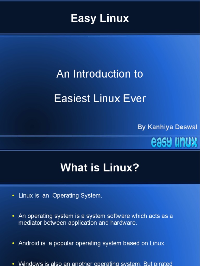Easy Linux Presentation | Download Free PDF | Operating System | Linux