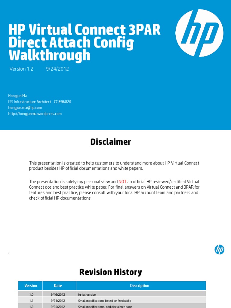 HP Virtual Connect 3par Direct Attach Config Walkthrough | PDF | Disk ...