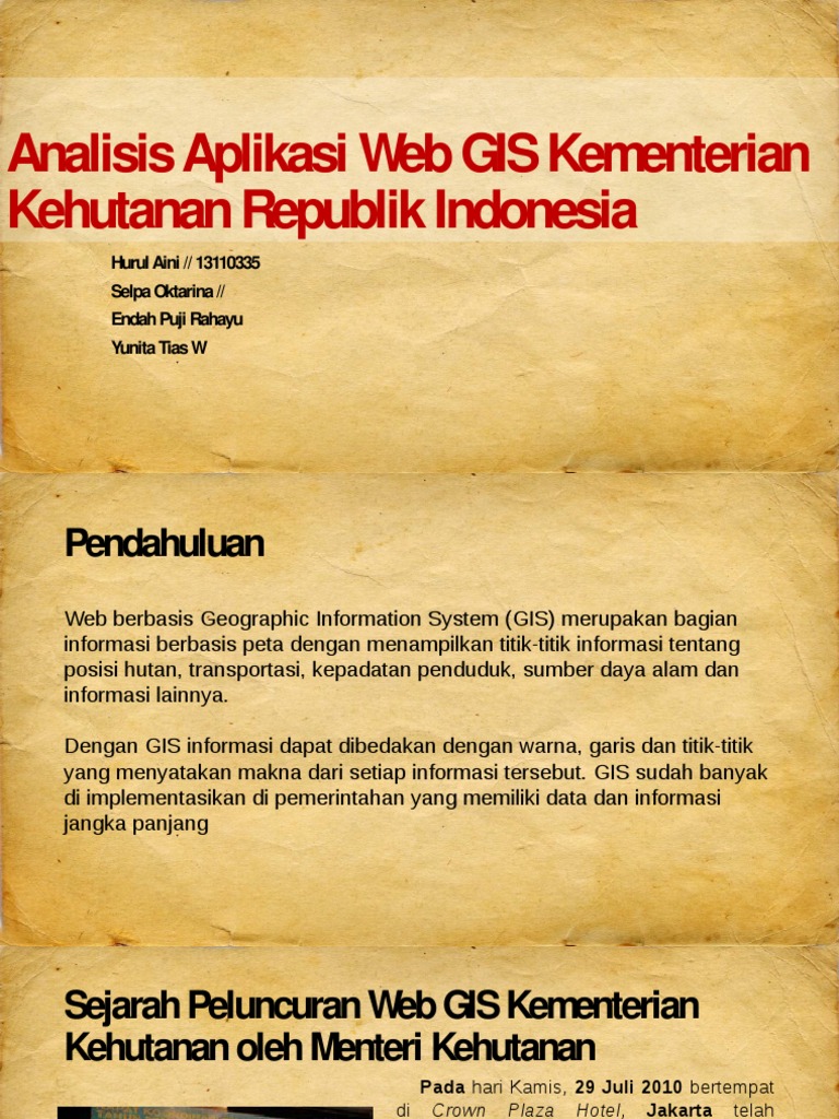 WEBGIS Kementerian Kehutanan RI - 4KA17 | PDF